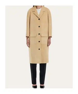 FERRAGAMO Single-breasted Suede Coat