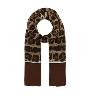 Dolce & Gabbana Dolce Gabbana Leopard-print Frayed Edge Scarf - Brown
