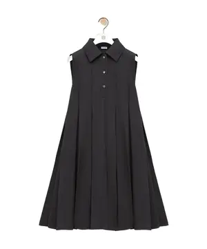 Loewe Sleeveless Stretch Viscose Trapeze Dress With Polo Collar