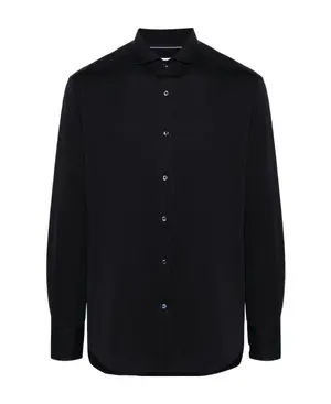 Brunello Cucinelli Spread-collared Buttoned Shirt - Black