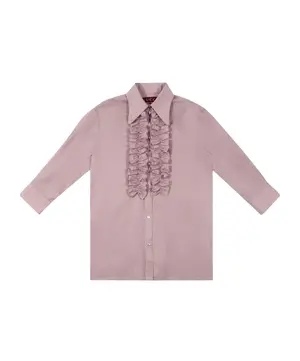 Gucci Cotton Muslin Shirt With Ruffle Trim