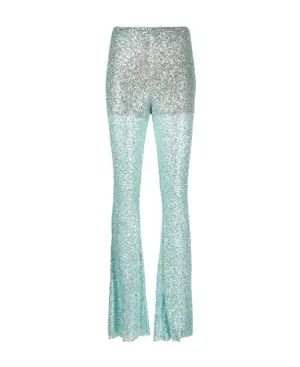 SELF-PORTRAIT Beaded Fishnet Trousers