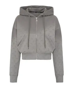 MARINE SERRE Moon-pattern Zip-up Hoodie - Gray