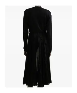 Dolce & Gabbana Long-sleeved Ribbed Knit Cardigan With Tie Fastening - Black