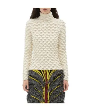 Bottega Veneta High Neck Fish Scale Sweater