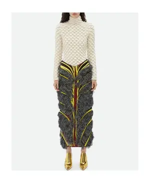 Bottega Veneta High Neck Fish Scale Sweater