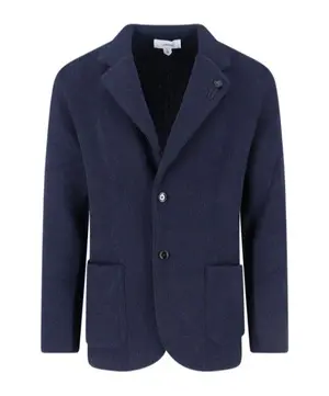 LARDINI Single-breasted Cashmere Blazer - Black