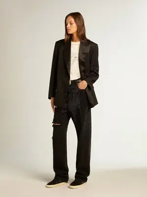GOLDEN GOOSE Embellished Distressed Trousers