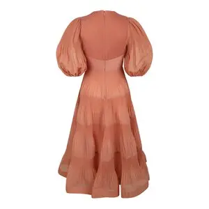 Zimmermann Pleated V-neck Midi Dress - Rpeh