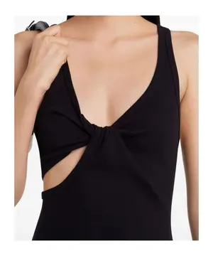 COURREGES Courrèges Ribbed Twist Cut-out Mini Dress