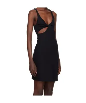 COURREGES Courrèges Ribbed Twist Cut-out Mini Dress