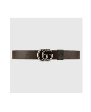 Gucci Gg Marmont Reversible Leather Belt - Black