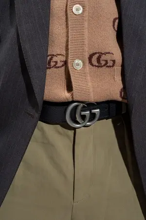 Gucci Gg Marmont Reversible Leather Belt - Black