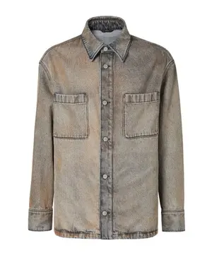 Fendi Long Sleeved Overdyed Denim Shirt