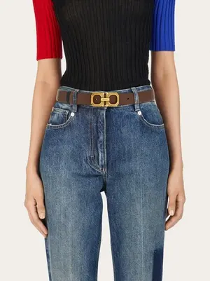 FERRAGAMO Gancini Belt - Brown
