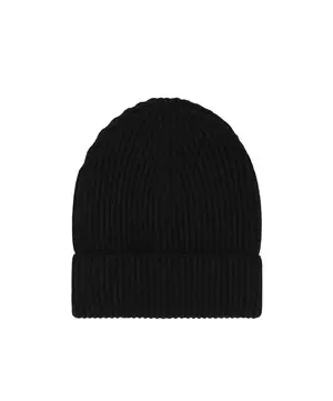 Dolce & Gabbana Ribbed Knit Beanie - Black