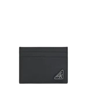Prada Logo Plaque Cardholder - Black
