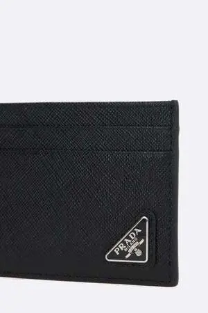 Prada Logo Plaque Cardholder - Black