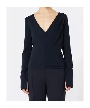 Max Mara V-neck Long-sleeved Top - Ultramarine