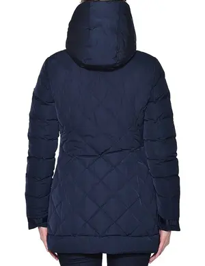 Emporio Armani Hooded Quilted Down Jacket With Ribbon Detail