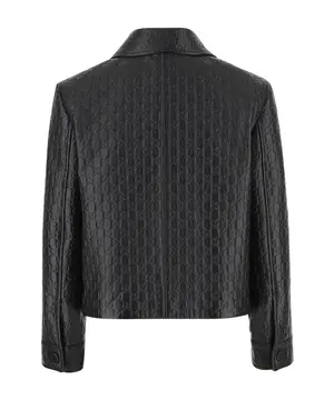 Gucci Embossed Gg Leather Jacket