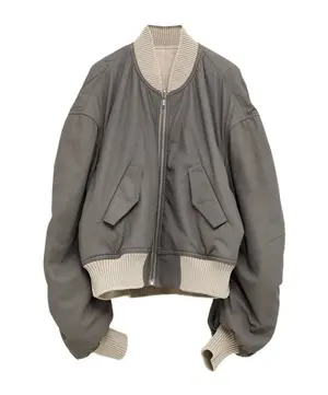 Rick Owens Temple Secchia Oversized Bomber Jacket - Gray