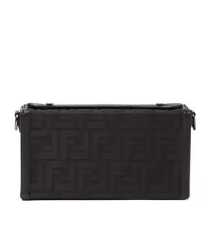 Fendi Soft Trunk Shoulder Bag With Ff Clasp - Black