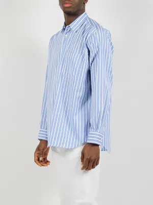 Comme Des Garçons Striped Buttoned Shirt - Blue