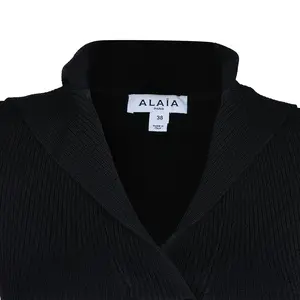 Alaïa Ribbed Knit V-neck Maxi Dress