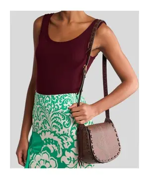 Etro Small Drya Paisley Jacquard Crossbody Bag - Brown