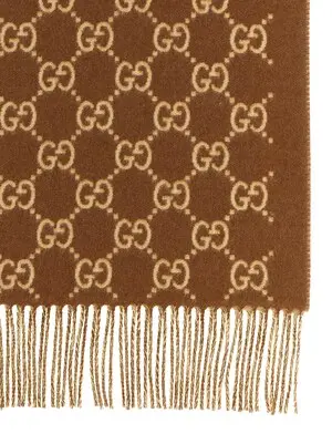 Gucci Gg Fringed Scarf
