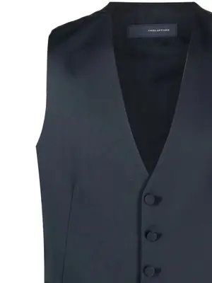Tagliatore Single-breasted Waistcoat With Welt Pockets - Black