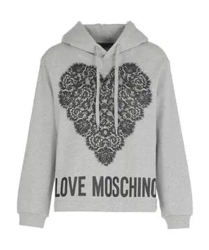 Moschino Hooded Sweatshirt With Lace Heart Detail