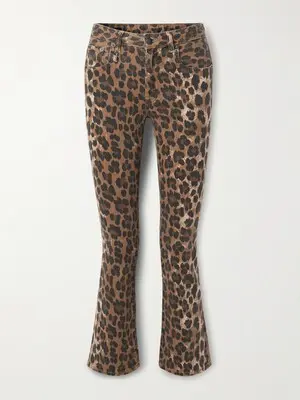 R13 Kick Fit Jeans - Stonewashed Leopard Print