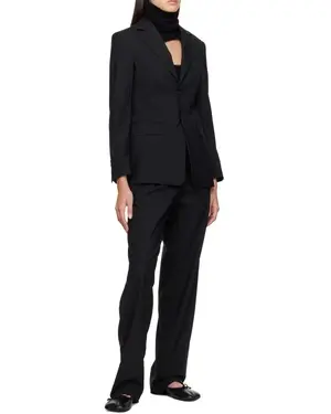 MAISON MARGIELA Straight-fit Tailored Trousers With Logo Embellishment - Black