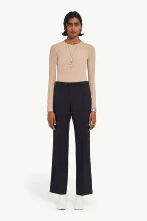 MAISON MARGIELA Straight-fit Tailored Trousers With Logo Embellishment - Black