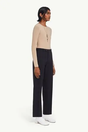MAISON MARGIELA Straight-fit Tailored Trousers With Logo Embellishment - Black
