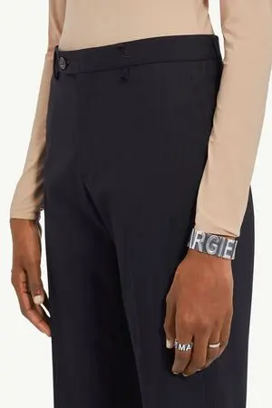 MAISON MARGIELA Straight-fit Tailored Trousers With Logo Embellishment - Black