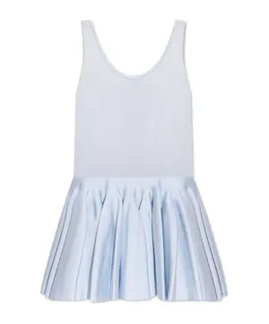 Alaïa Sleeveless U-neck Dress With Pleated Trumpet Hem