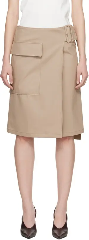 COURREGES Buckled Utility Midi Skirt