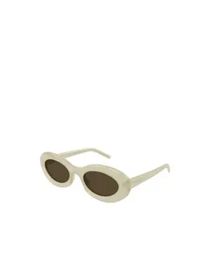 Saint Laurent Oval Frame Sunglasses - Ivory