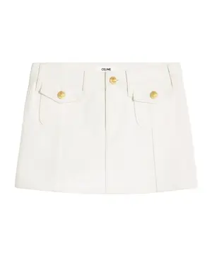 Celine Mini Skirt In Optic Wash Denim - No