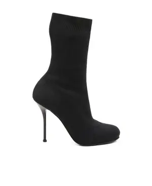 Alexander McQueen Rib-knit Stiletto Ankle Boots