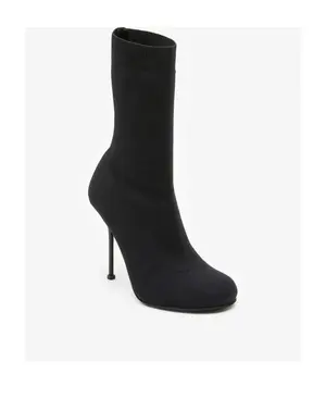 Alexander McQueen Rib-knit Stiletto Ankle Boots