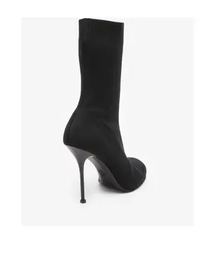 Alexander McQueen Rib-knit Stiletto Ankle Boots