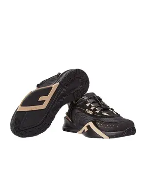 Fendi Flow Low-top Sneakers With Drawstring Closure - Black