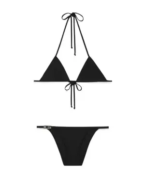 Gucci Two-piece Stretched Bikini Set With Embellished Logo