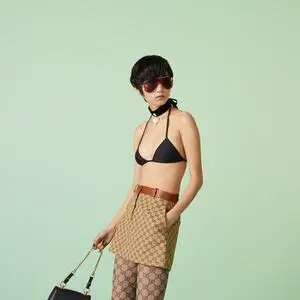 Gucci Two-piece Stretched Bikini Set With Embellished Logo