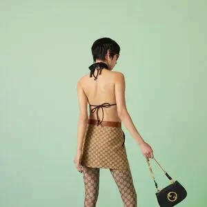 Gucci Two-piece Stretched Bikini Set With Embellished Logo