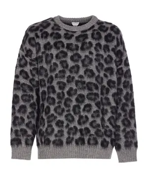 Bottega Veneta Leopard Print Crewneck Jumper